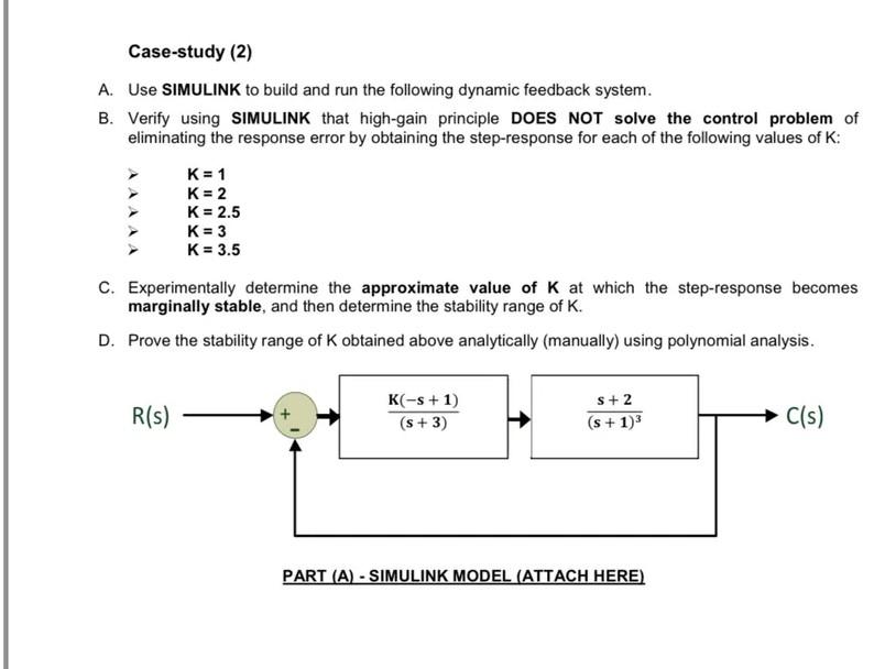 Solved Case-study (2) A. Use SIMULINK to build and run the | Chegg.com
