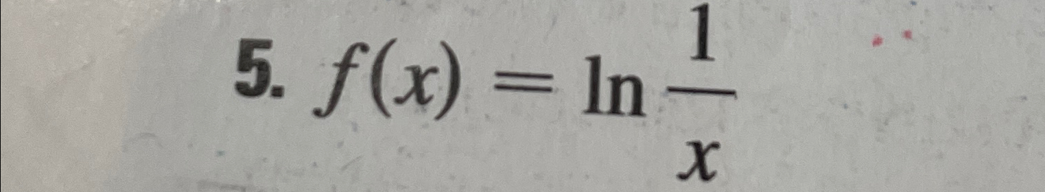 Solved f(x)=ln(1x) ﻿Differentiate the function | Chegg.com