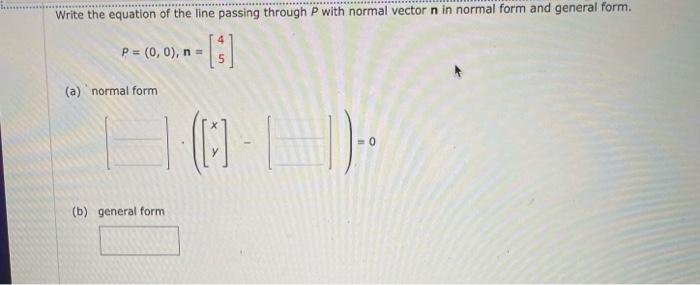 Solved Write the equation of the line passing through P with | Chegg.com