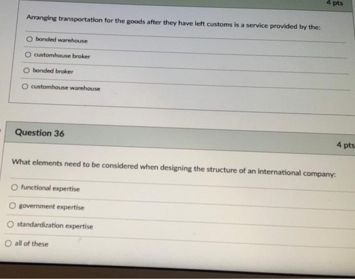 Solved Arranging transportation for the goods after they | Chegg.com