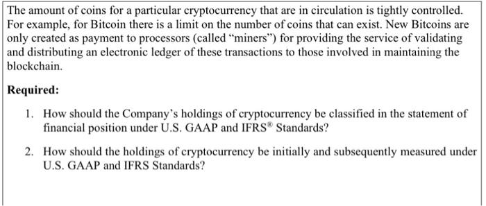 Solved Case 20-6 Classification of Cryptocurrency Holdings | Chegg.com