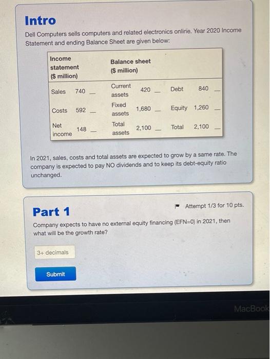 Solved Intro Dell Computers sells computers and related | Chegg.com