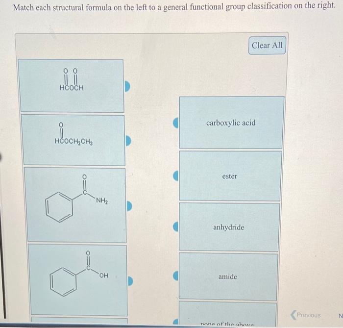 Solved Match each structural formula on the left to a | Chegg.com
