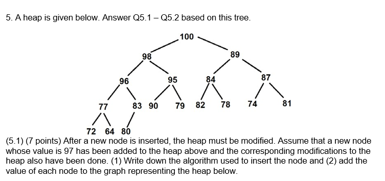 Solved A Heap Is Given Below Answer Q51 ﻿q52 ﻿based On 