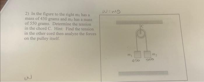Solved 2) In the figure to the right m4 has a mass of 450 | Chegg.com