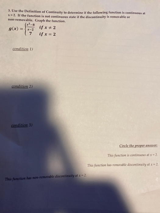 Solved 3. Use the Definition of Continuity to determine if | Chegg.com