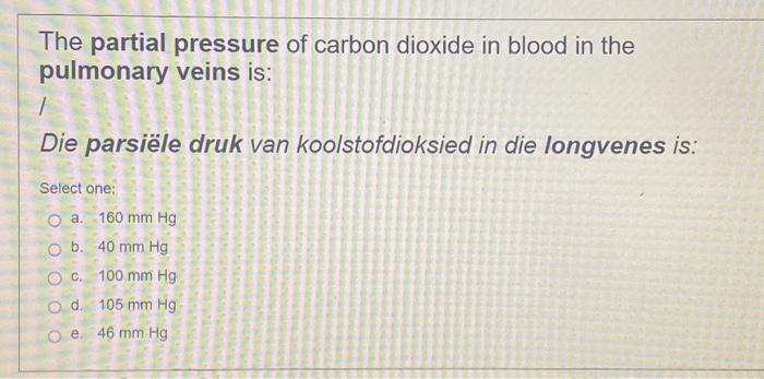 Solved The partial pressure of carbon dioxide in blood in | Chegg.com