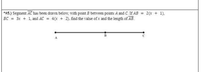 *\#5.) Segment AC has been drawn below, with point B | Chegg.com