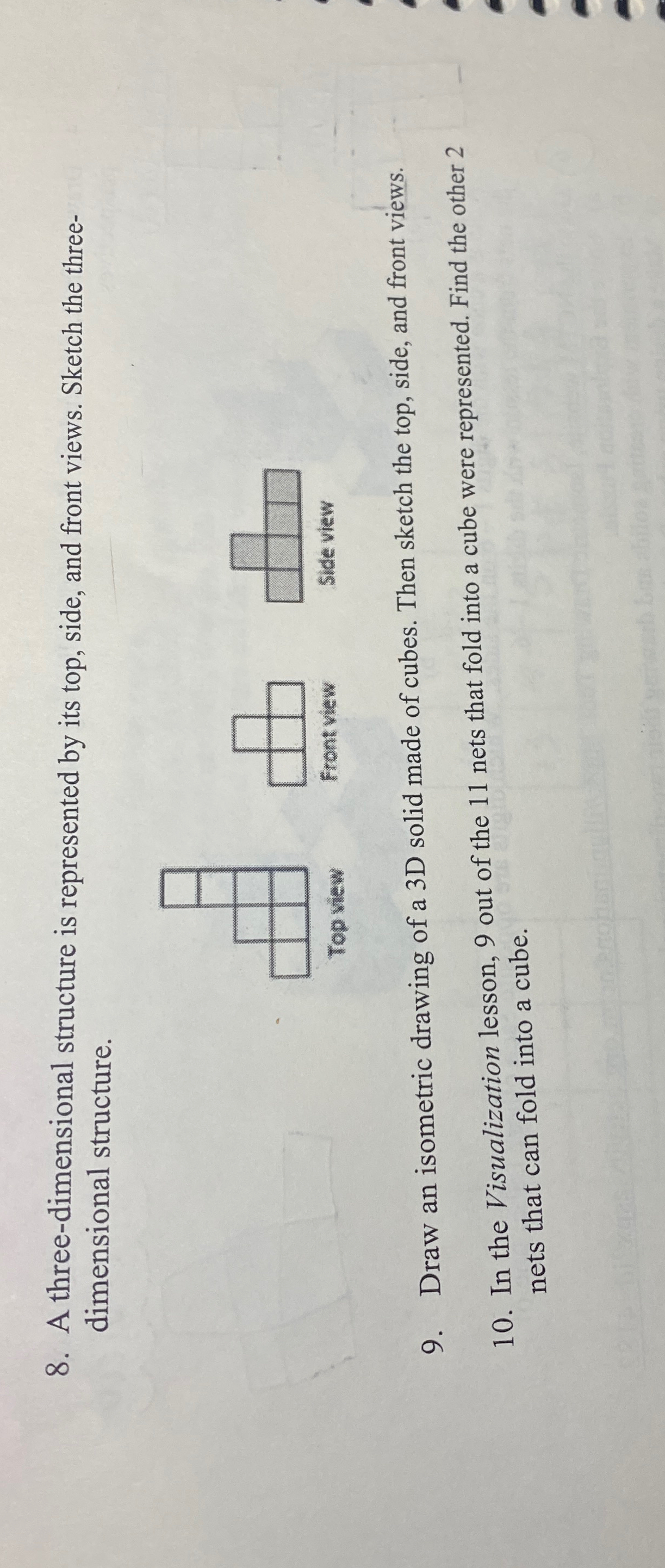 A three-dimensional structure is represented by its | Chegg.com