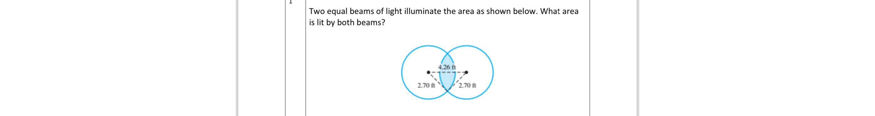 Solved Two equal beams of light illuminate the area as shown | Chegg.com