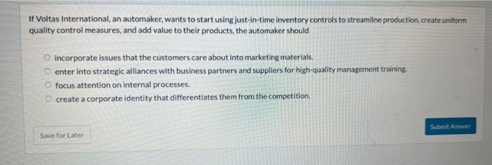 If Voltas international, an automaker, wants to start | Chegg.com