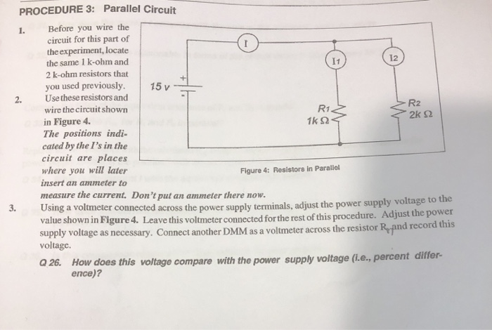 Solved PROCEDURE 3: Parallel Circuit R2 R12 Before you wire | Chegg.com