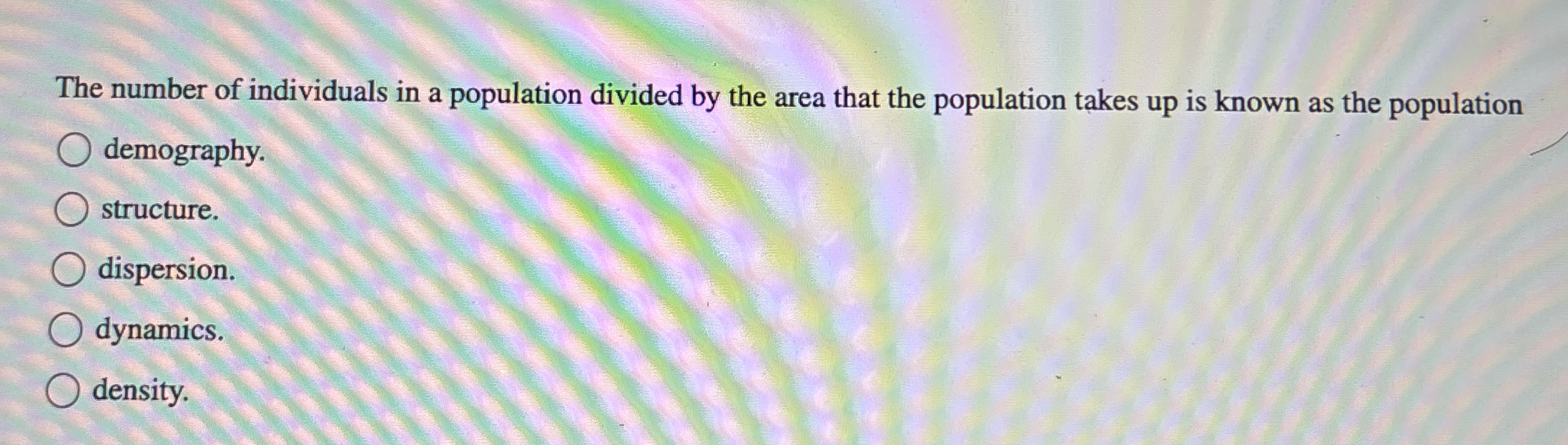 Solved The number of individuals in a population divided by | Chegg.com