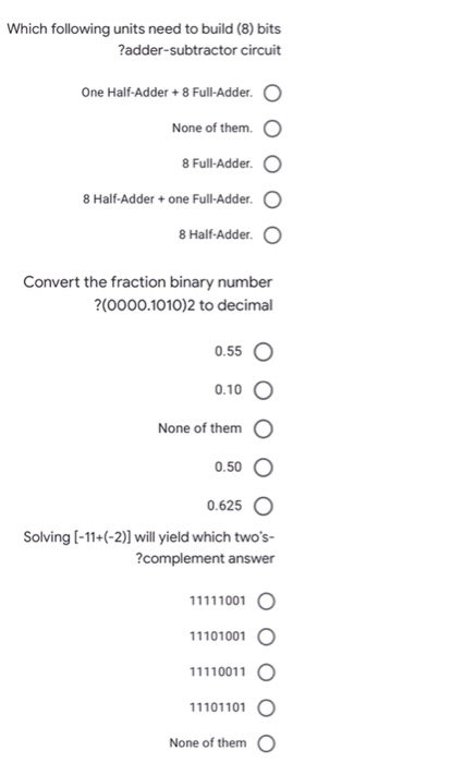 Solved Which following units need to build (8) bits | Chegg.com