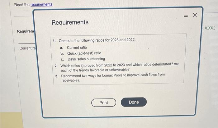 Solved The comparative financial statements of Lomax Pools, | Chegg.com