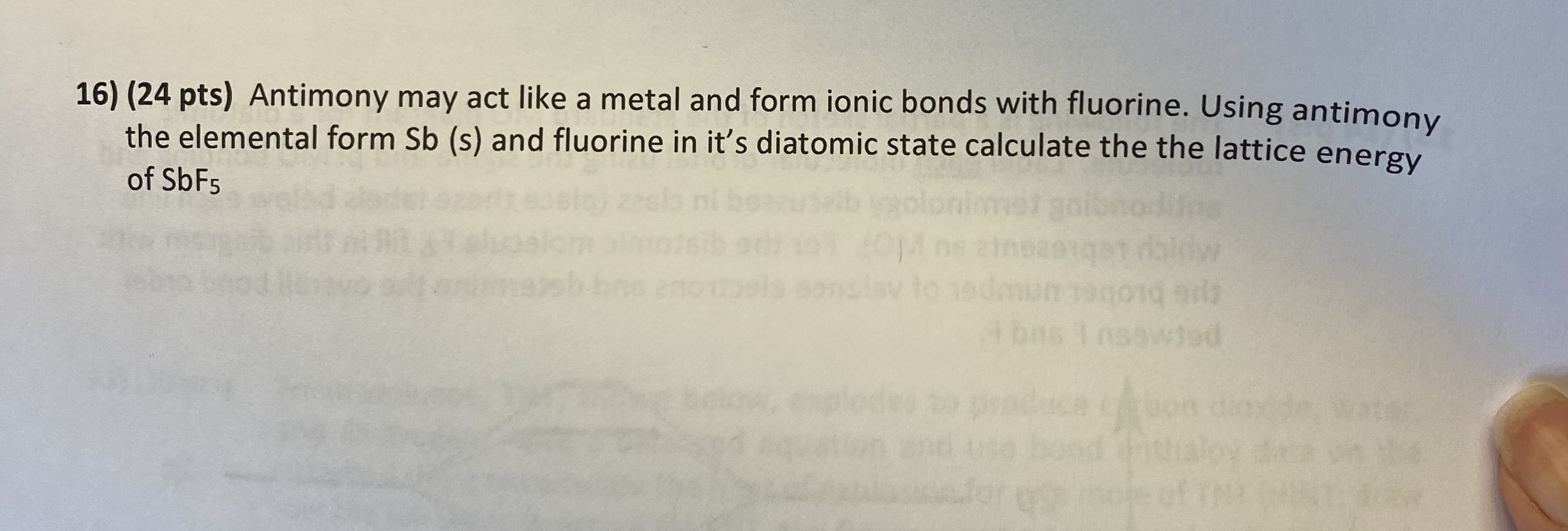 Solved (24 ﻿pts) ﻿Antimony may act like a metal and form | Chegg.com