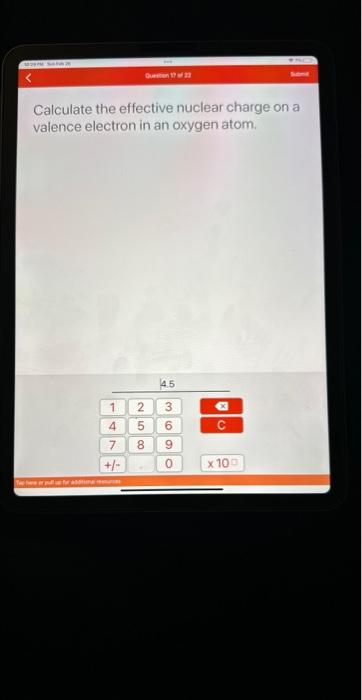 Solved Calculate the effective nuclear charge on a valence | Chegg.com