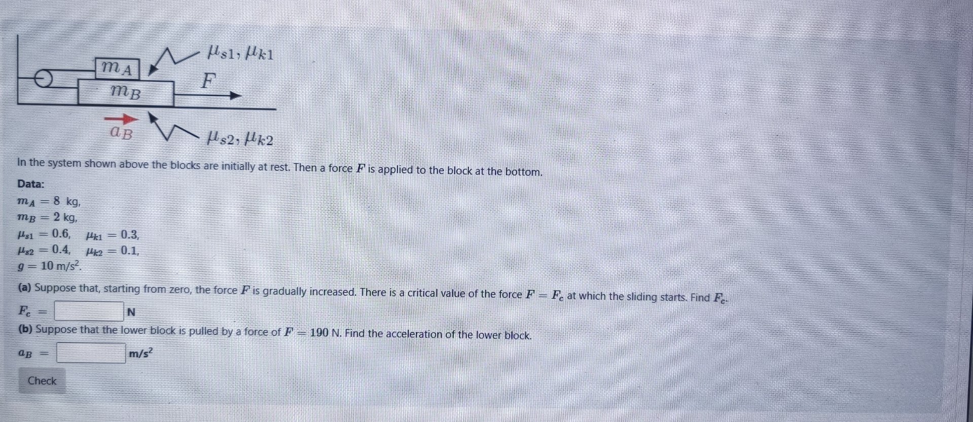 Solved In the system shown above the blocks are initially at | Chegg.com