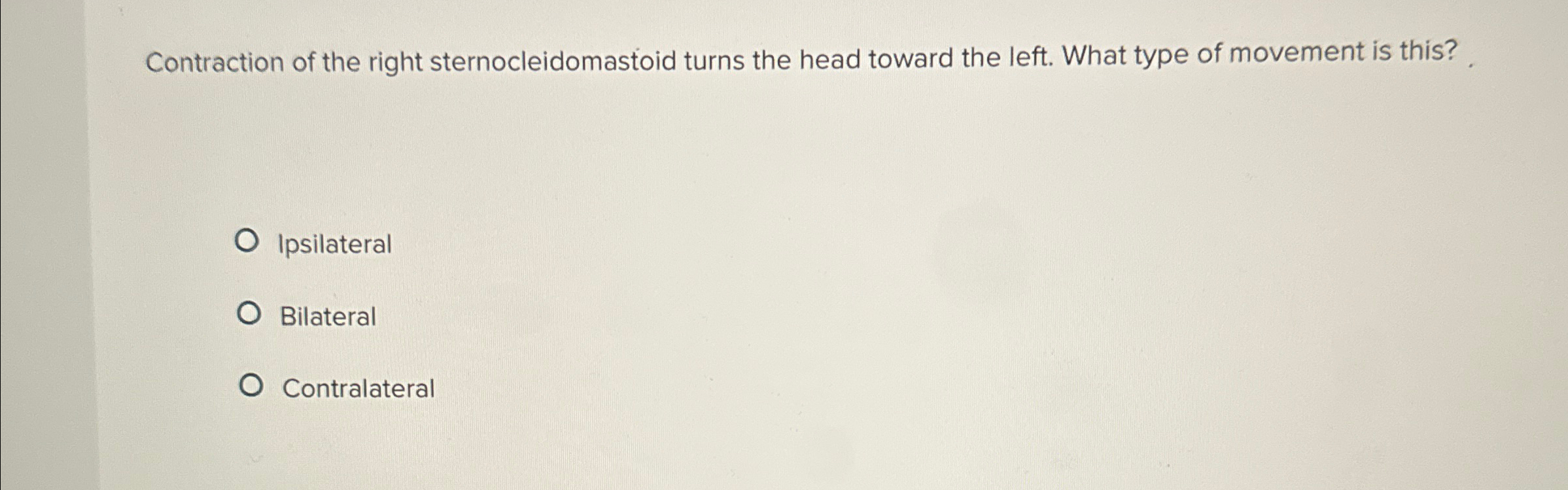 Solved Contraction of the right sternocleidomastoid turns | Chegg.com