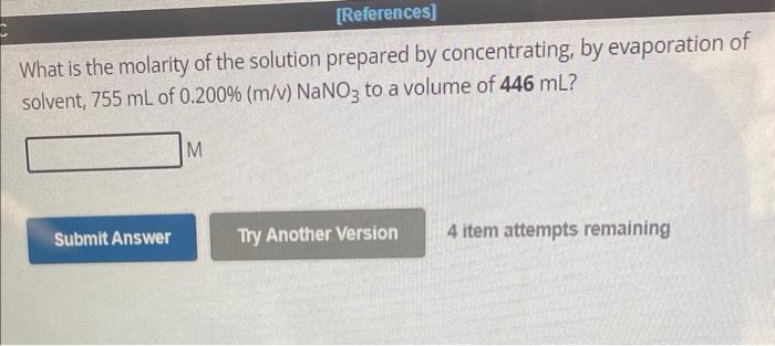 Solved What is the molarity of the solution prepared by | Chegg.com