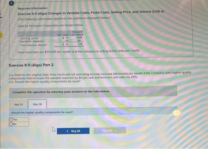 Solved Required informetion Exercise 6-5 (Algo) Changes in | Chegg.com