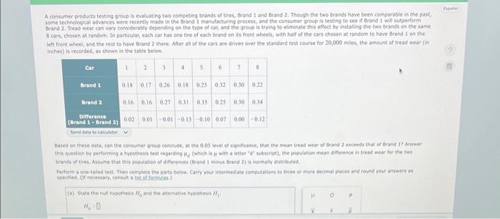 Solved A consumer products testing group is evaluating two | Chegg.com