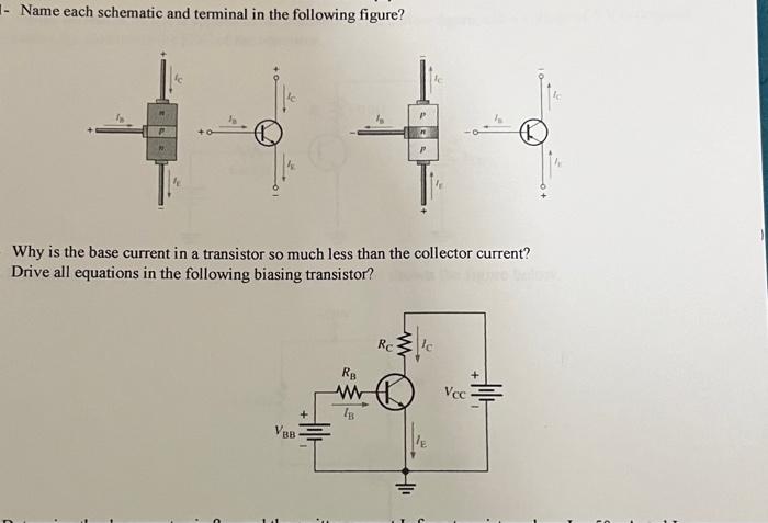 Solved Name each schematic and terminal in the following | Chegg.com
