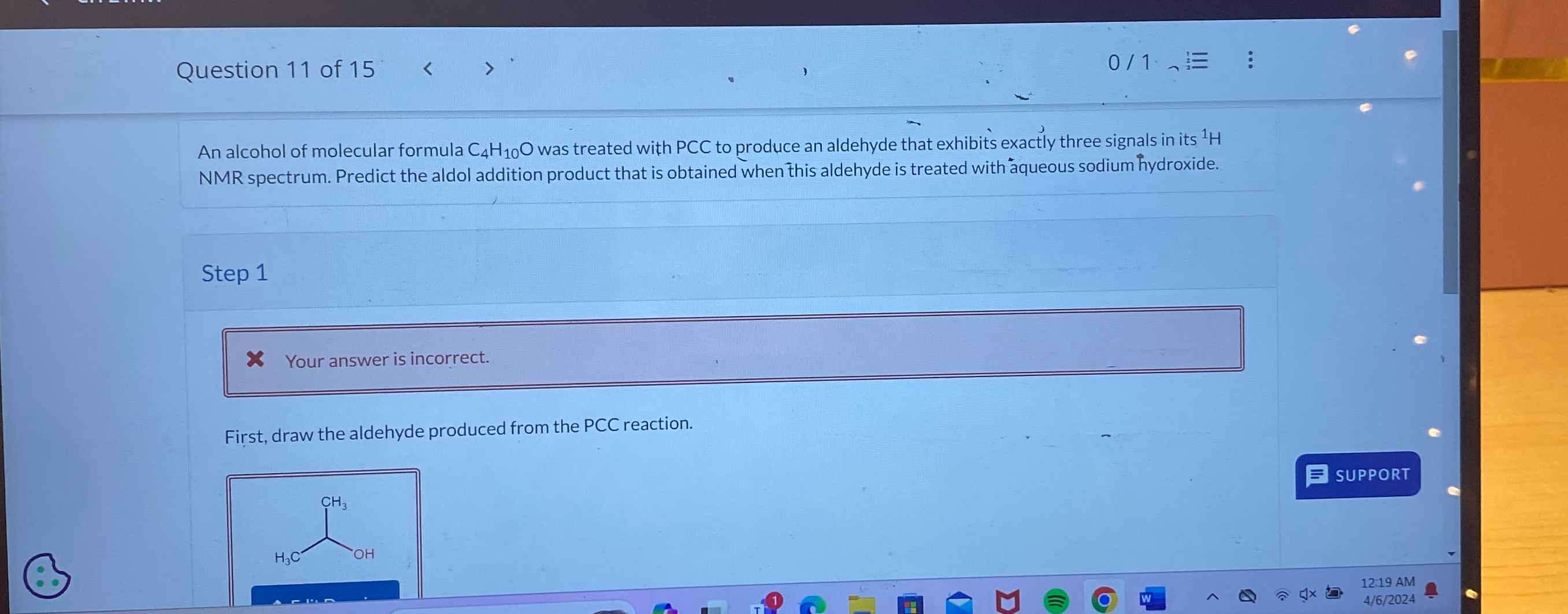 Solved Question 11 ﻿of 1501An alcohol of molecular formula | Chegg.com