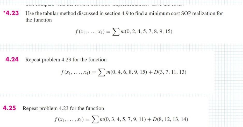 Solved *4.23 Use the tabular method discussed in section 4.9 | Chegg.com
