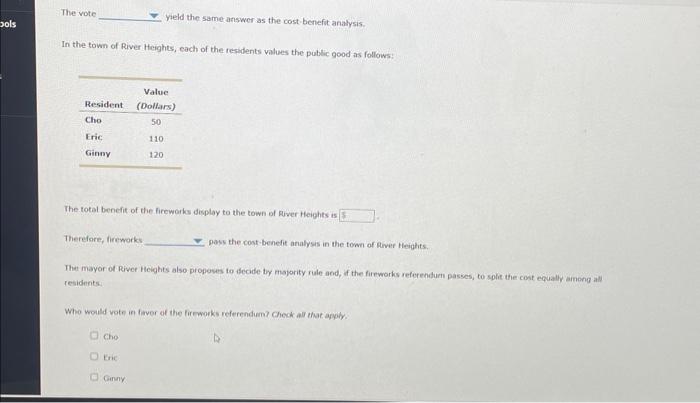 Solved Two towns, each with three mernbers, are deciding | Chegg.com