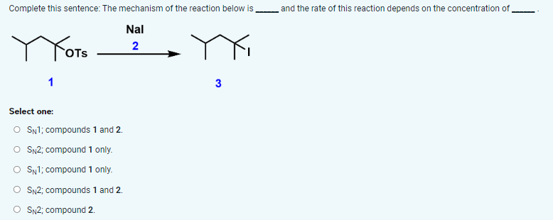 Solved Complete this sentence: The mechanism of the reaction | Chegg.com