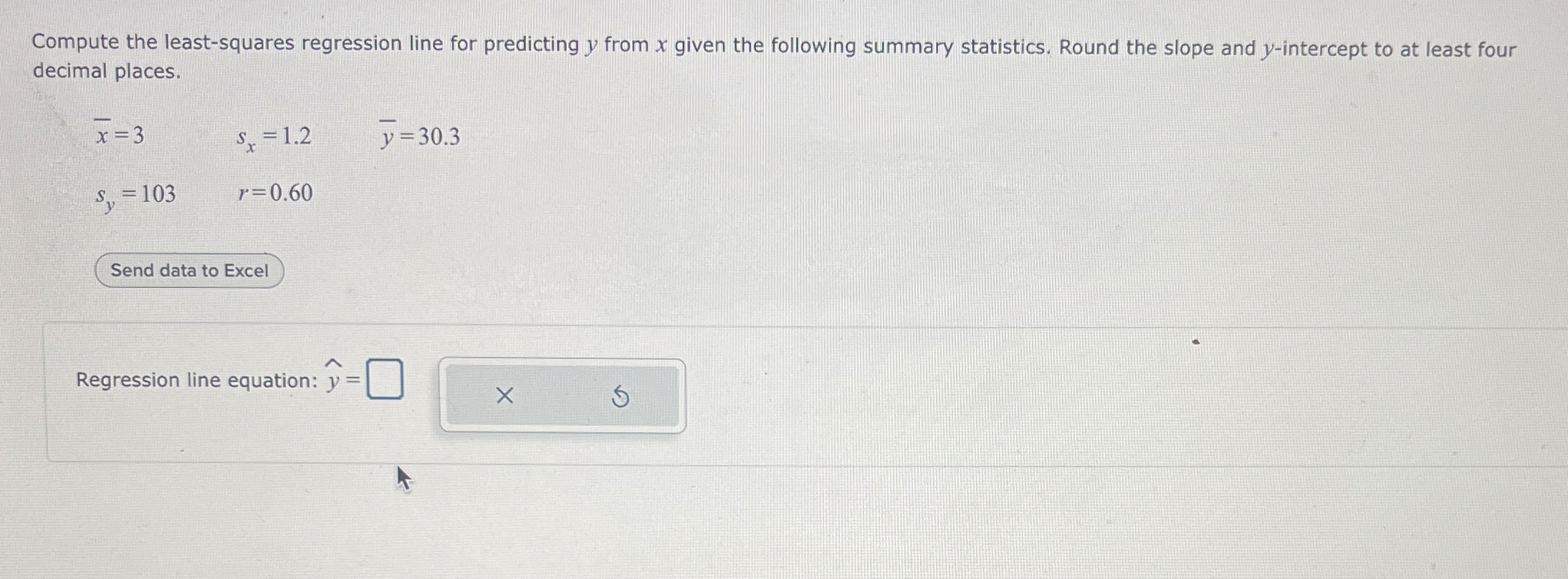 Solved Compute the least-squares regression line for | Chegg.com