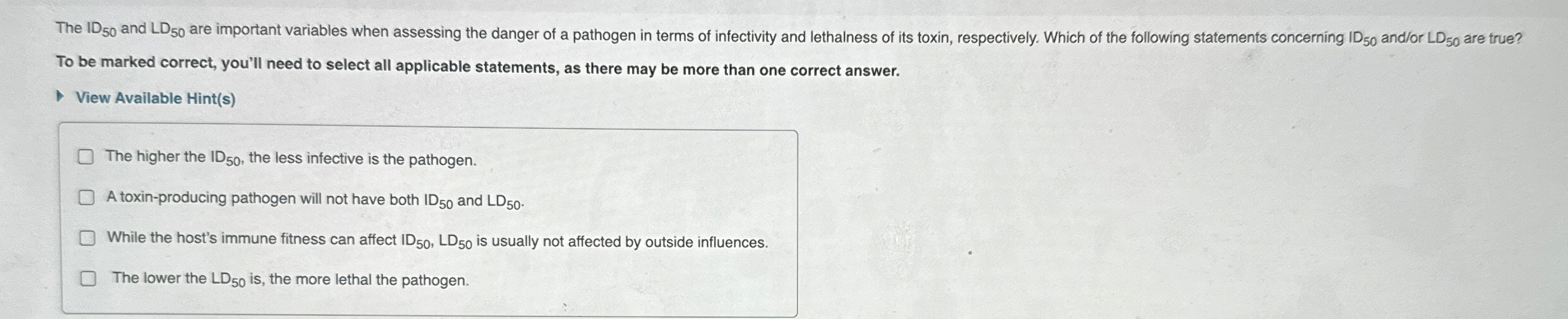Solved The ID50 ﻿and LD50 ﻿are important variables when | Chegg.com