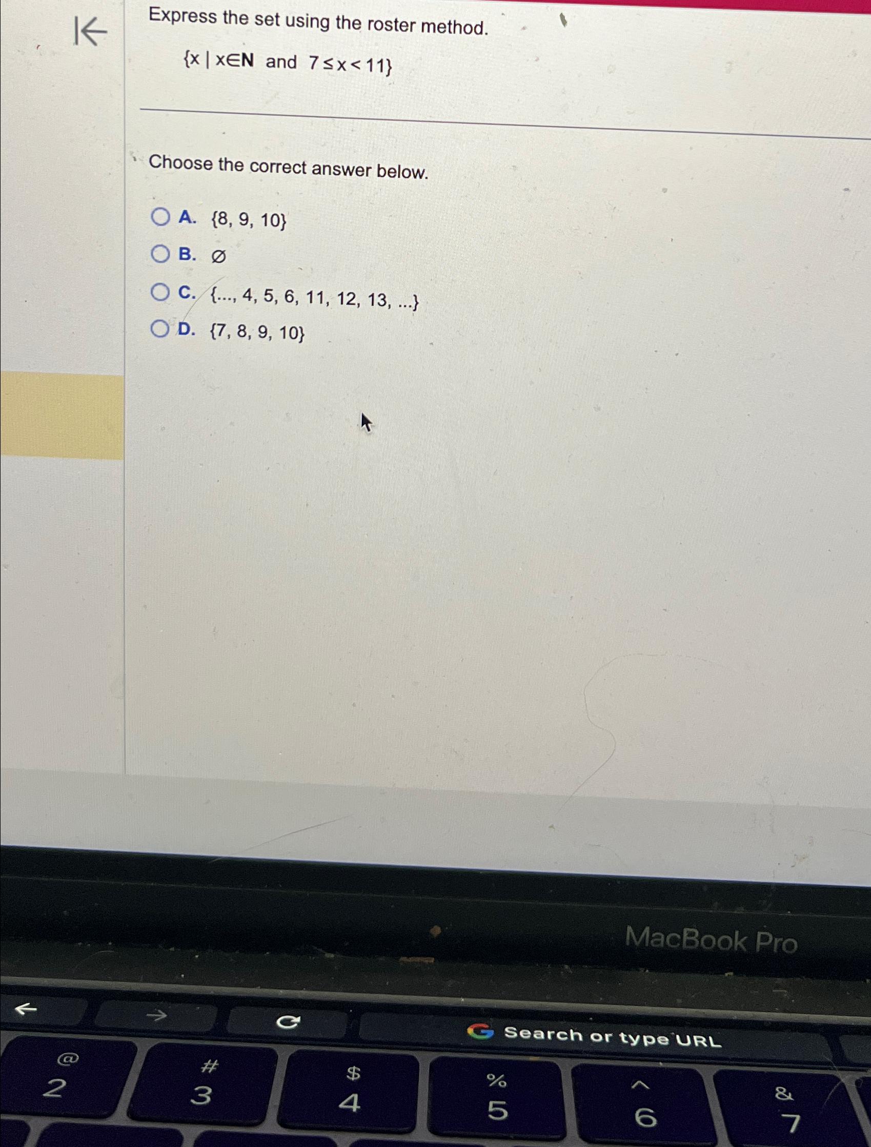 Solved Express the set using the roster method.{x|xinN ﻿and | Chegg.com