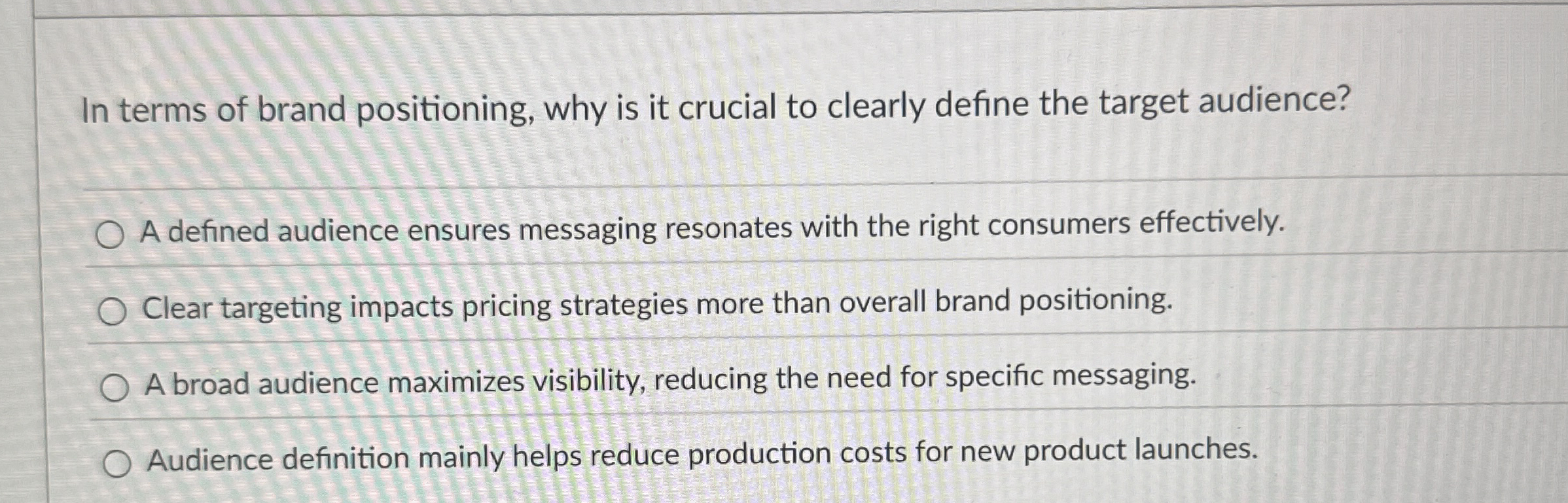 Solved In terms of brand positioning, why is it crucial to | Chegg.com