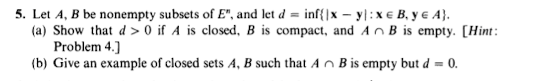 Solved Let A,B ﻿be nonempty subsets of En, ﻿and let | Chegg.com