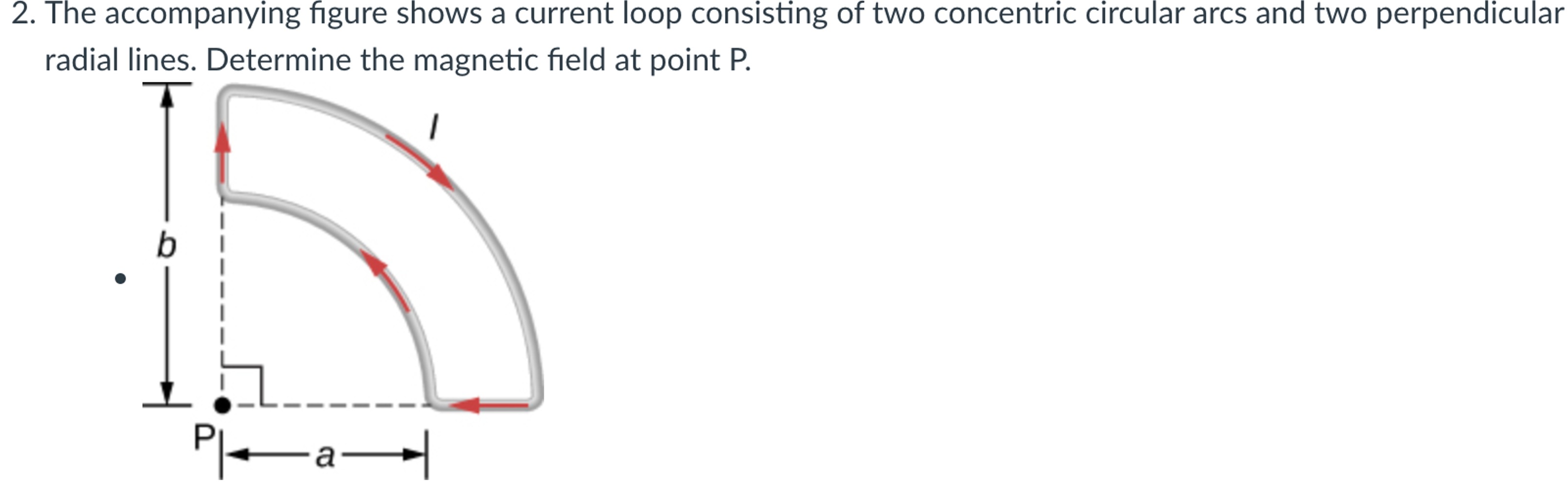 Solved The accompanying figure shows a current loop | Chegg.com