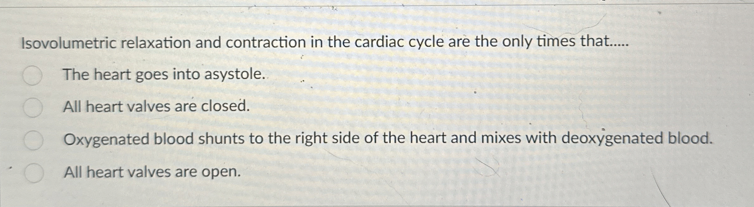 Solved Isovolumetric relaxation and contraction in the | Chegg.com
