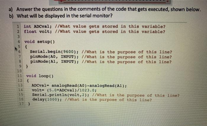 Solved 1. For the following Arduino connection in Tinkercad, | Chegg.com