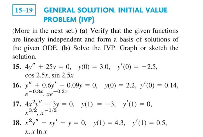 Solved GENERAL SOLUTION. INITIAL VALUE PROBLEM (IVP) (More | Chegg.com