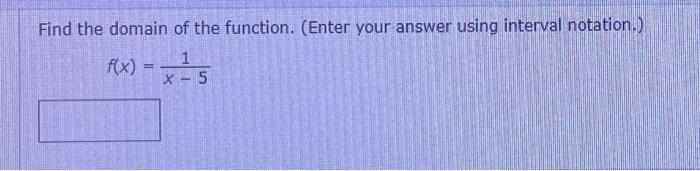 Solved Find the domain of the function. (Enter your answer | Chegg.com