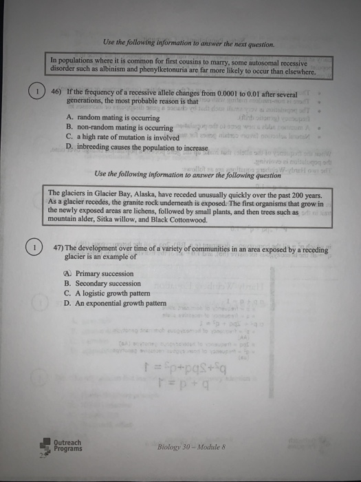 Solved You have learned that p+q=1, and that represents the | Chegg.com