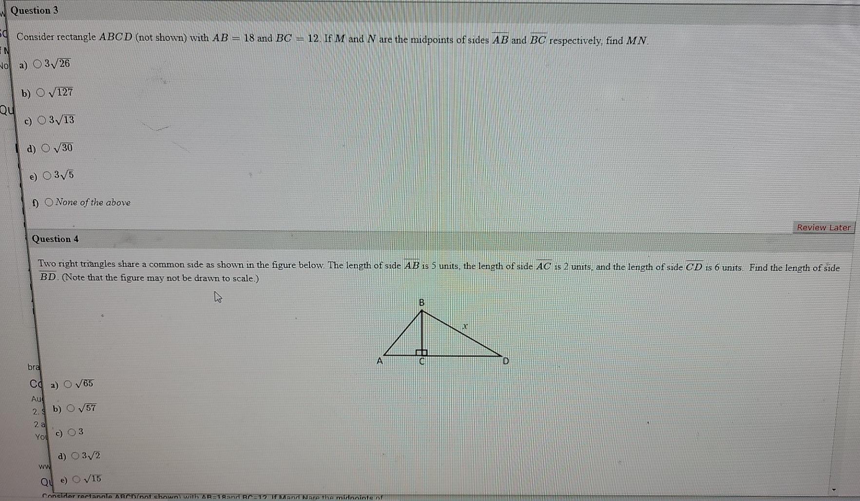 Solved W Question 3 5 Consider rectangle ABCD (not shown) | Chegg.com