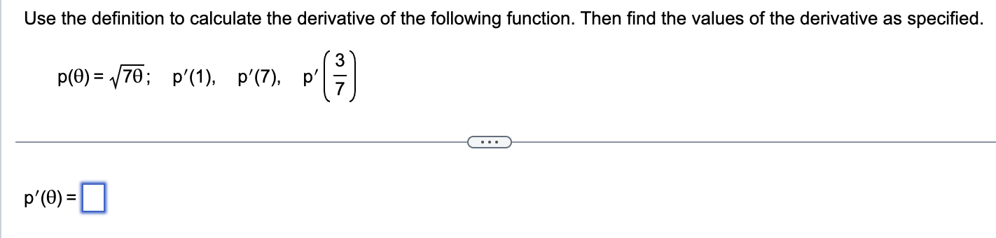 Solved Use the definition to calculate the derivative of the | Chegg.com