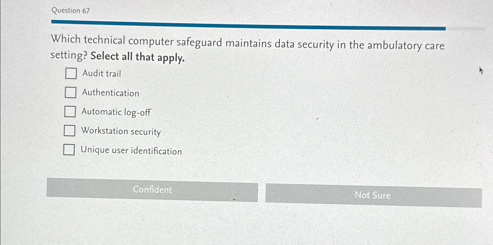 Solved Question 67Which technical computer safeguard | Chegg.com