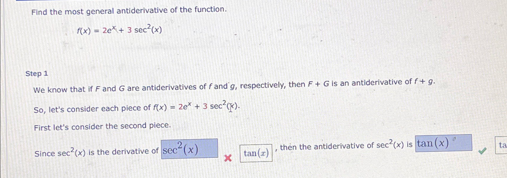 Solved Find the most general antiderivative of the | Chegg.com
