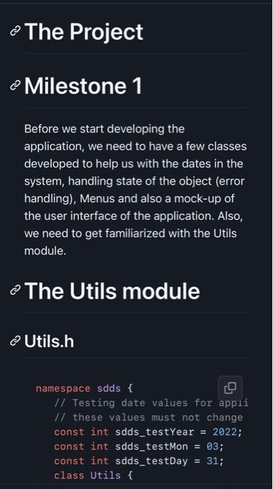 Solved The Project Milestone 1 Before we start developing | Chegg.com