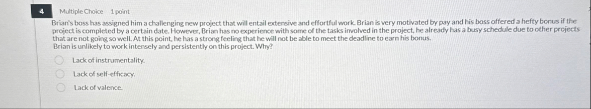 Solved 4Multiple Choice1 ﻿pointBrian's boss has assigned him | Chegg.com