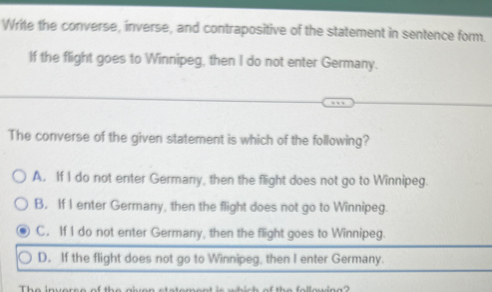 Solved Write the converse, inverse, and contrapositive of | Chegg.com