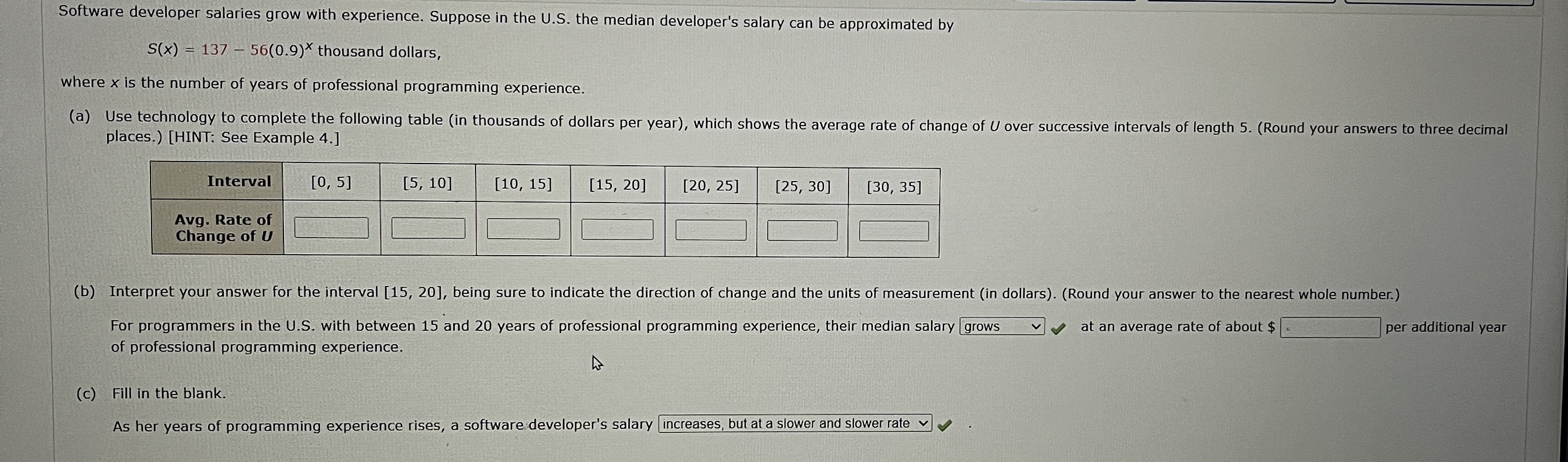 Solved Software developer salaries grow with experience. | Chegg.com